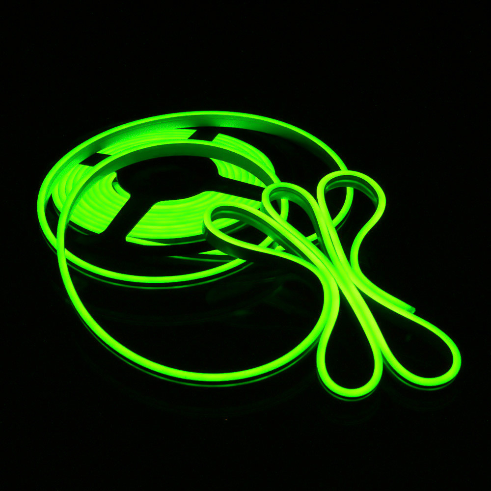 Micro Horizontal Bend LED Neon Flex 4x10mm, Green, 5 Metre Kit - Tagra ...