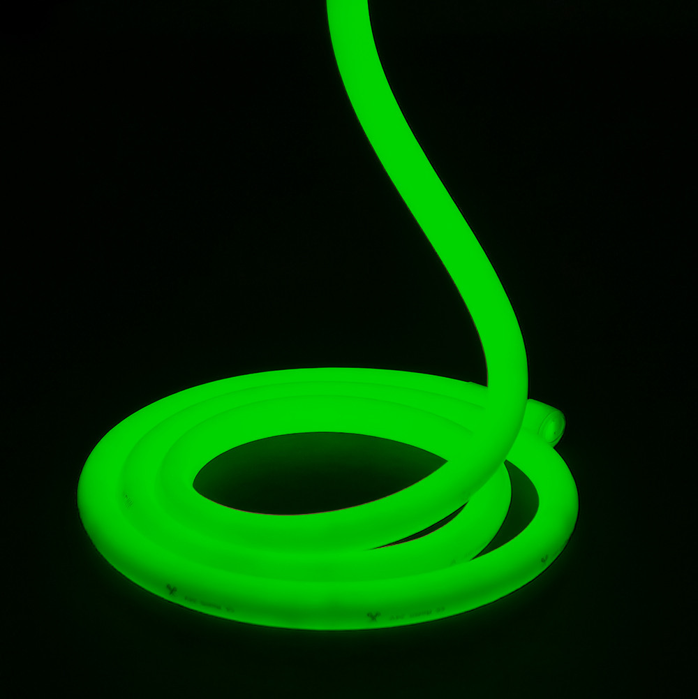 Essential LED Neon Flex , 18mm, Circular 360°, Green, 50 Metre Reel ...