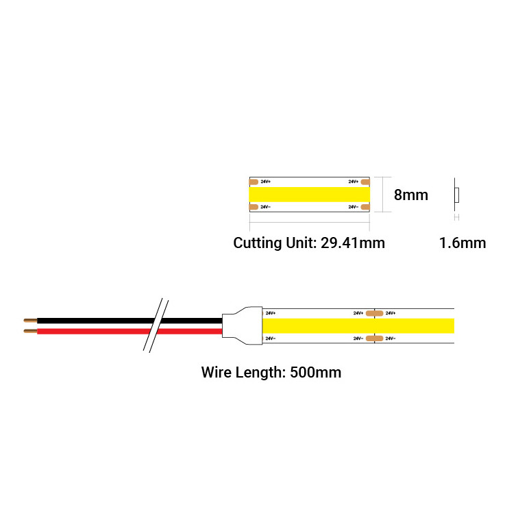 Professional Series COB Continuous LED Tape, 11.2w p/m, Blue, 5 Metre ...