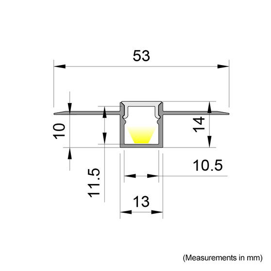 3 Metre Slimline Plaster in LED Profile | Tagra®
