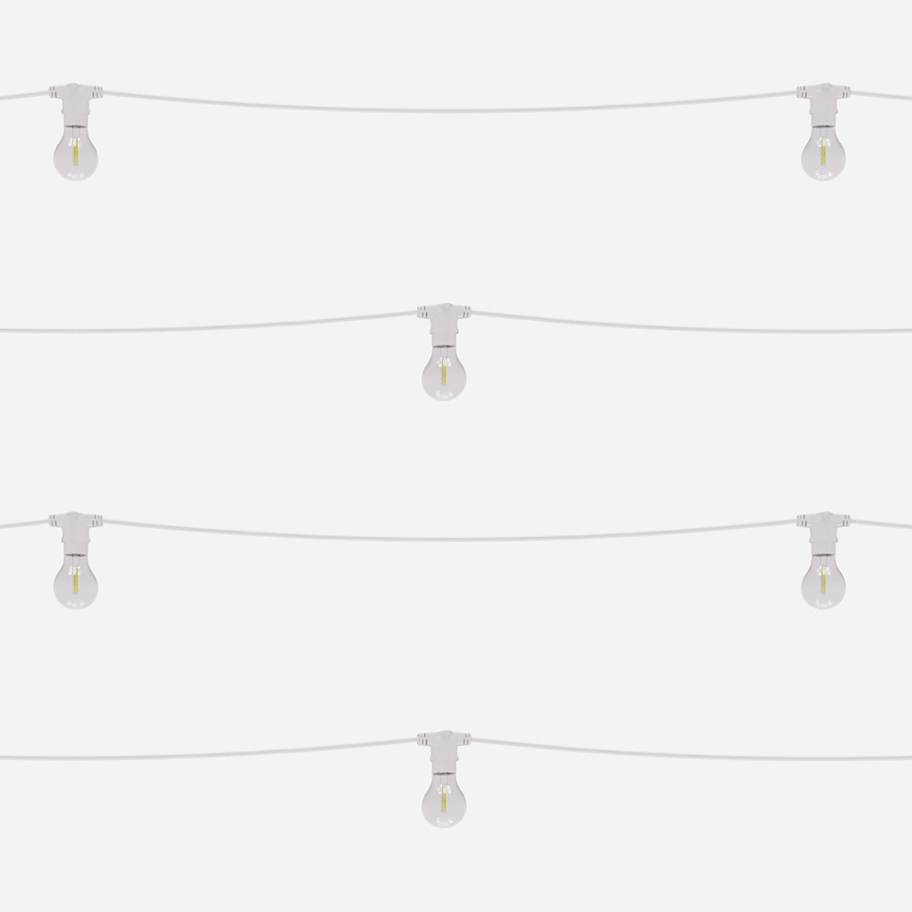 IP44 20 Metre 20 Socket Black Festoon String | Tagra