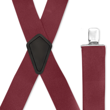 Burgundy 2-Inch Wide Clip Suspenders Bold Support with Timeless Style