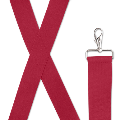 RED 2 inch X-Back Suspenders, Cross Sewn - Trigger Snap - Mars Suspenders