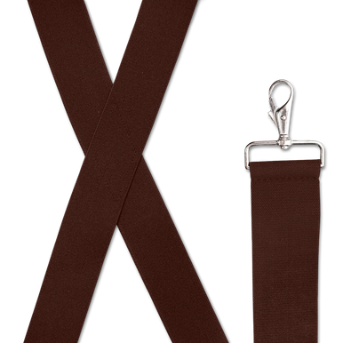 DARK BROWN 2 inch X-Back Suspenders, Cross Sewn - Trigger Snap - Mars ...