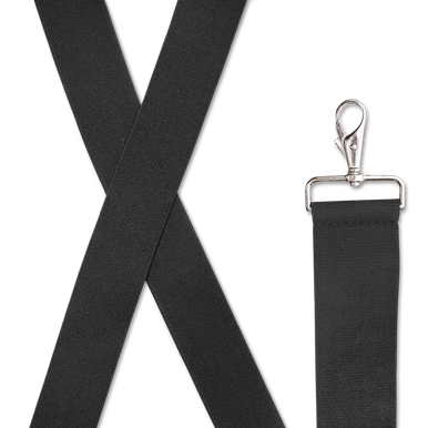 BLACK 2 inch X-Back Suspenders, Cross Sewn - Trigger Snap - Mars Suspenders