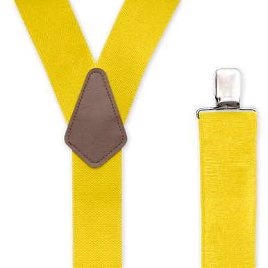 CANARY YELLOW 2 inch Y-Back Suspenders - Strong Clips - Mars Suspenders