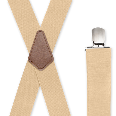 KAHKI 2 inch X-Back Suspenders - Two Pin Clips - Mars Suspenders