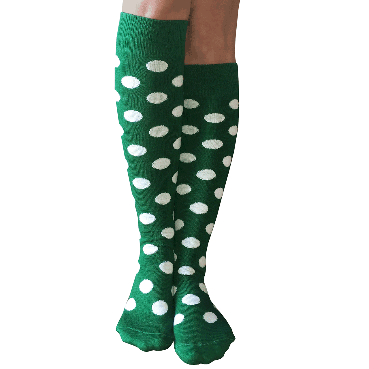 Polka Dot Socks - Green/White