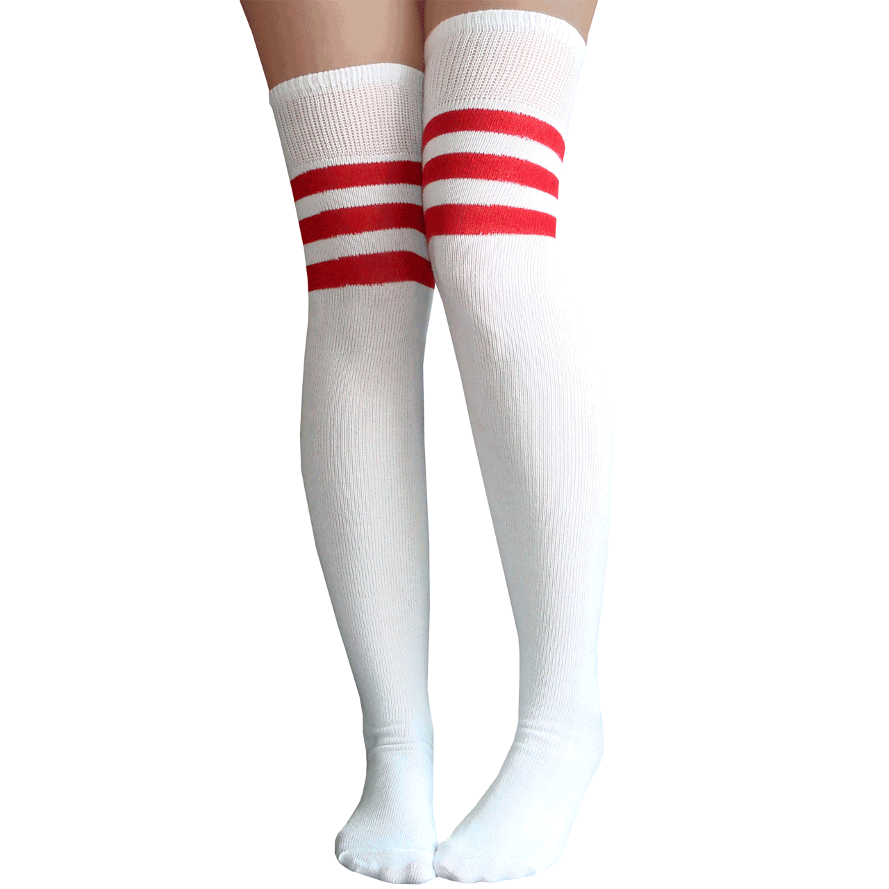 Red & White Striped Knee Highs