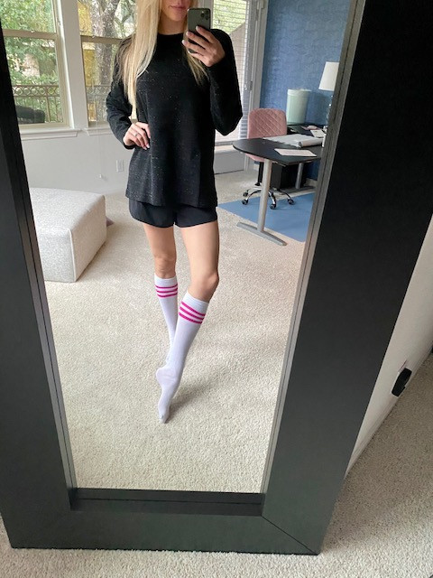 Striped Neon Pink Tube Socks