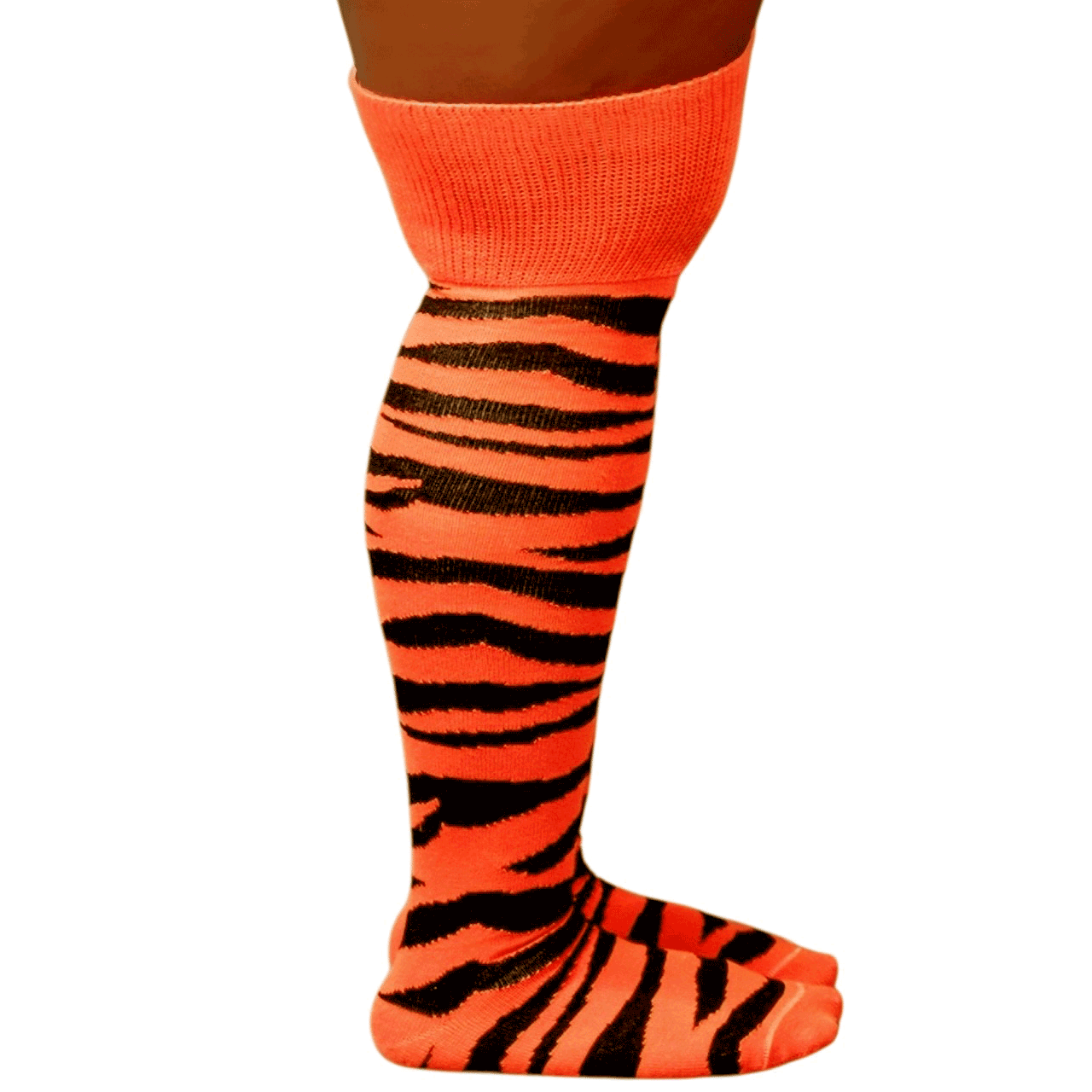 Plus Size Tiger Print Thigh High Socks by Chrissy’s Socks