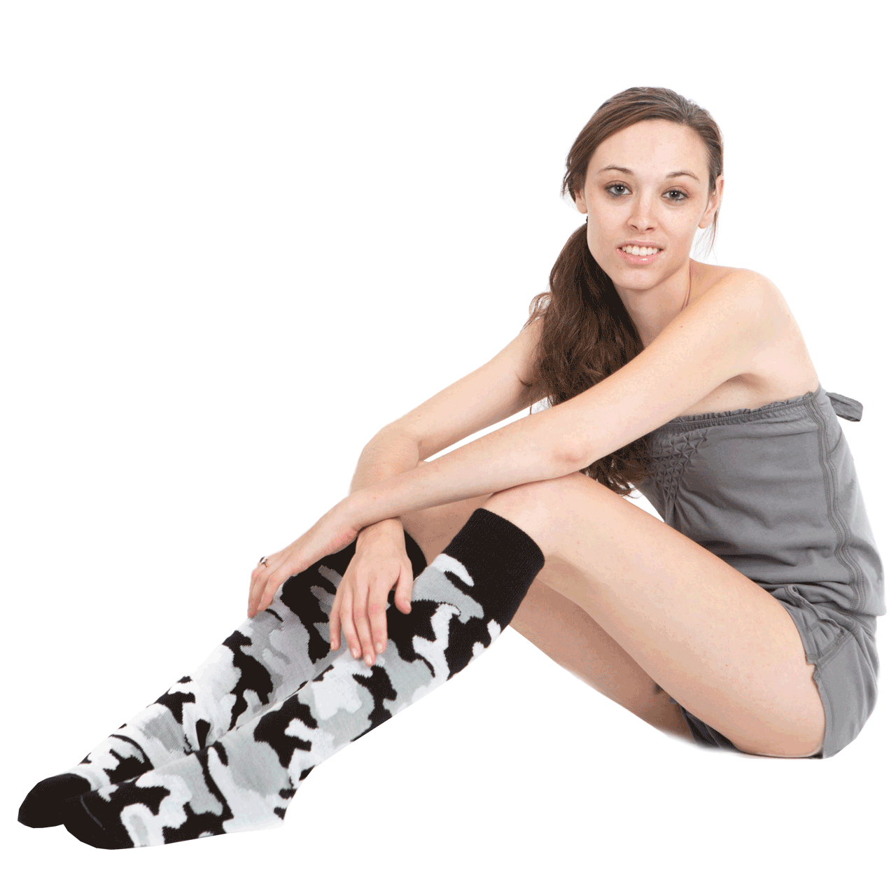 Black Army Camouflage Knee Socks