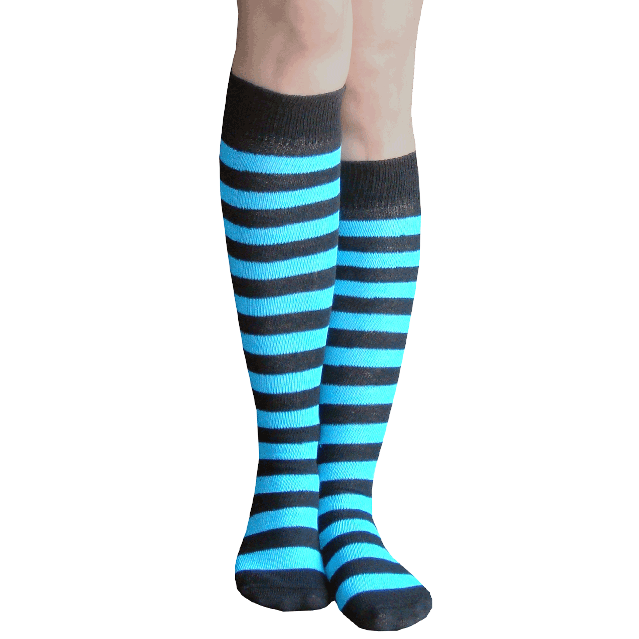 Black & Electric Blue Striped Socks