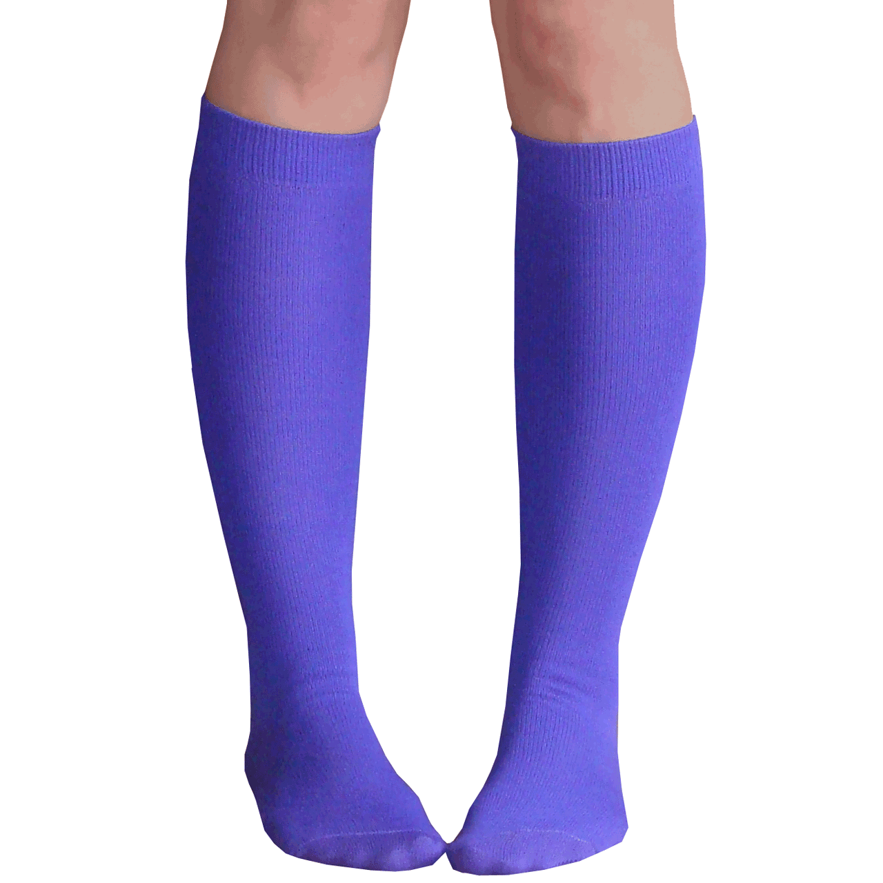 Thin Solid Purple Knee High Socks
