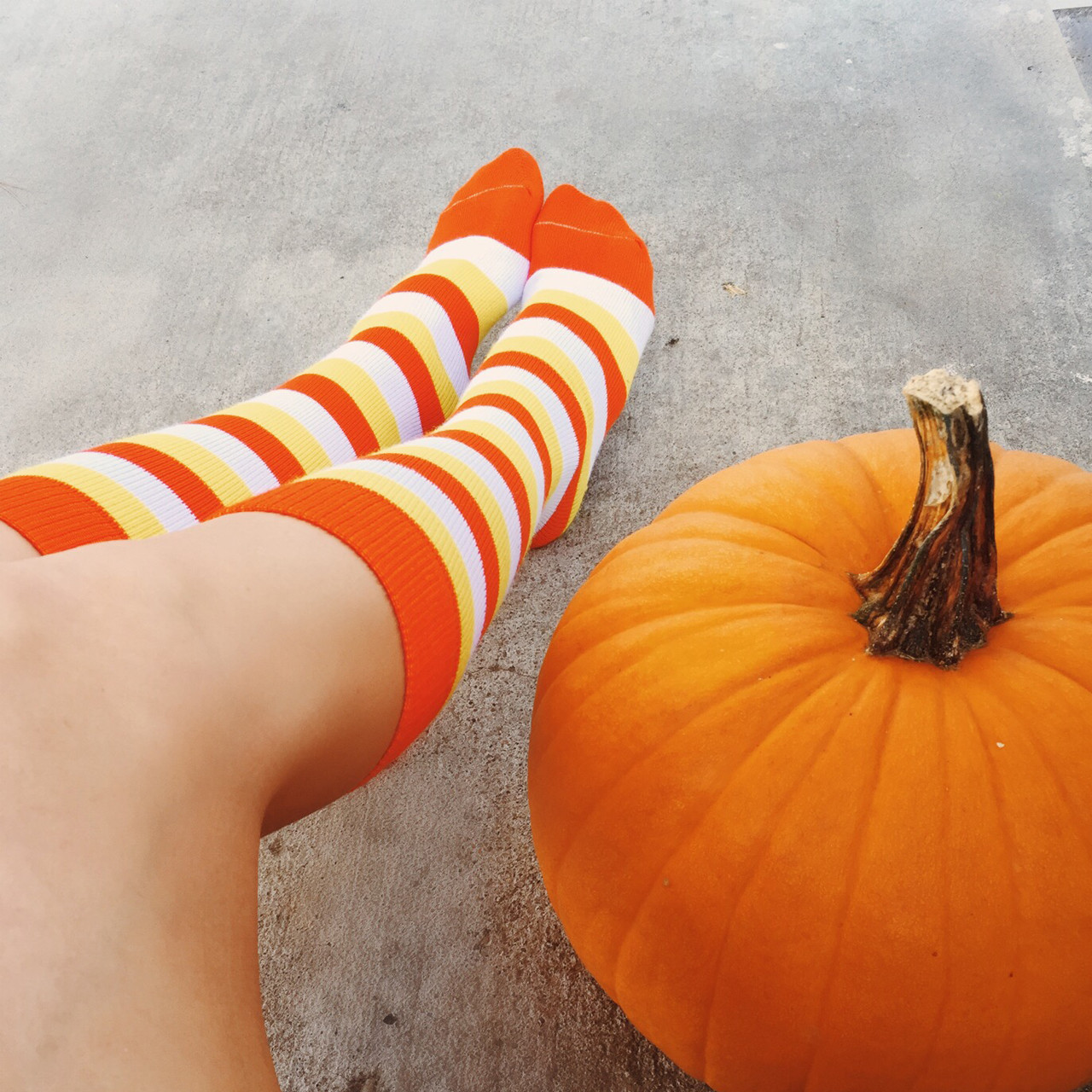 Striped Candy Corn Knee High Socks