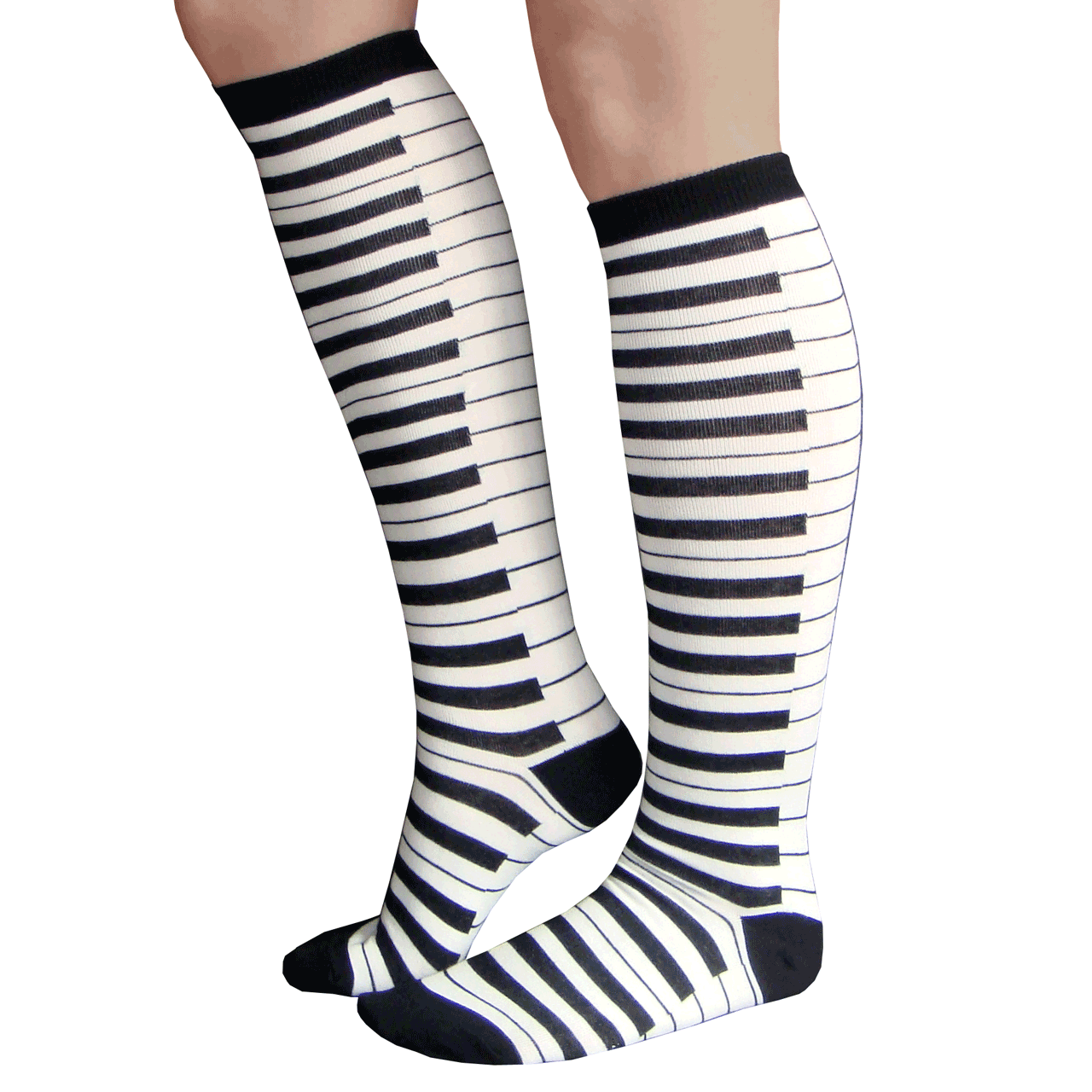 Piano Music Note Knee Socks