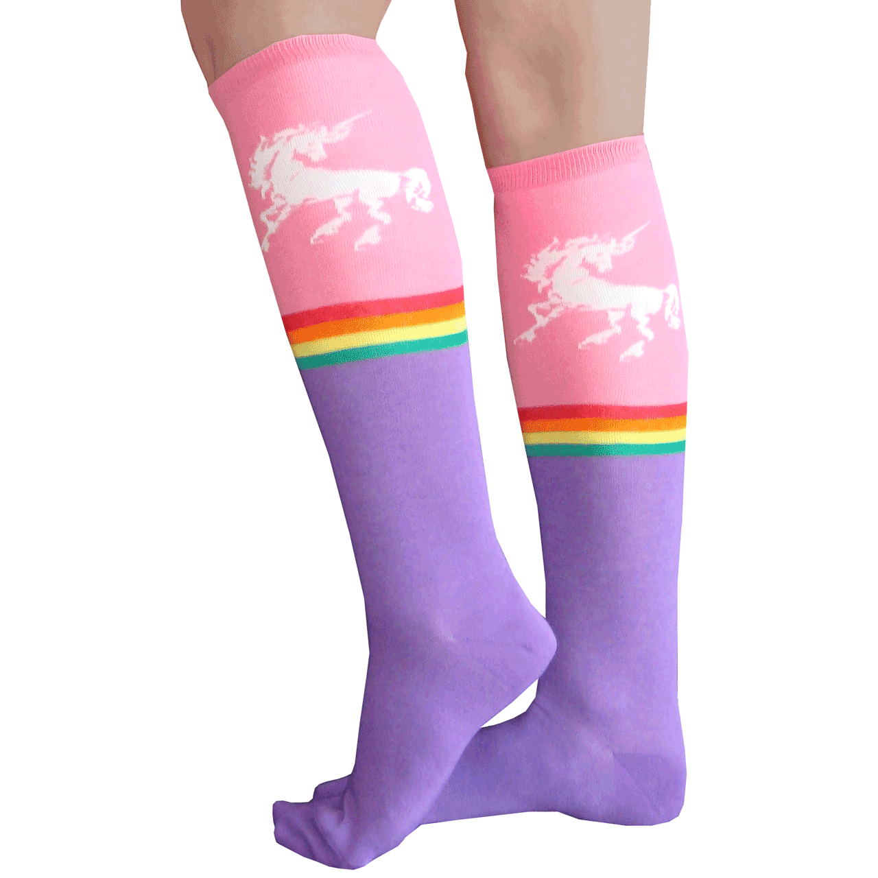 Rainbow Knee High Socks - Made in USA