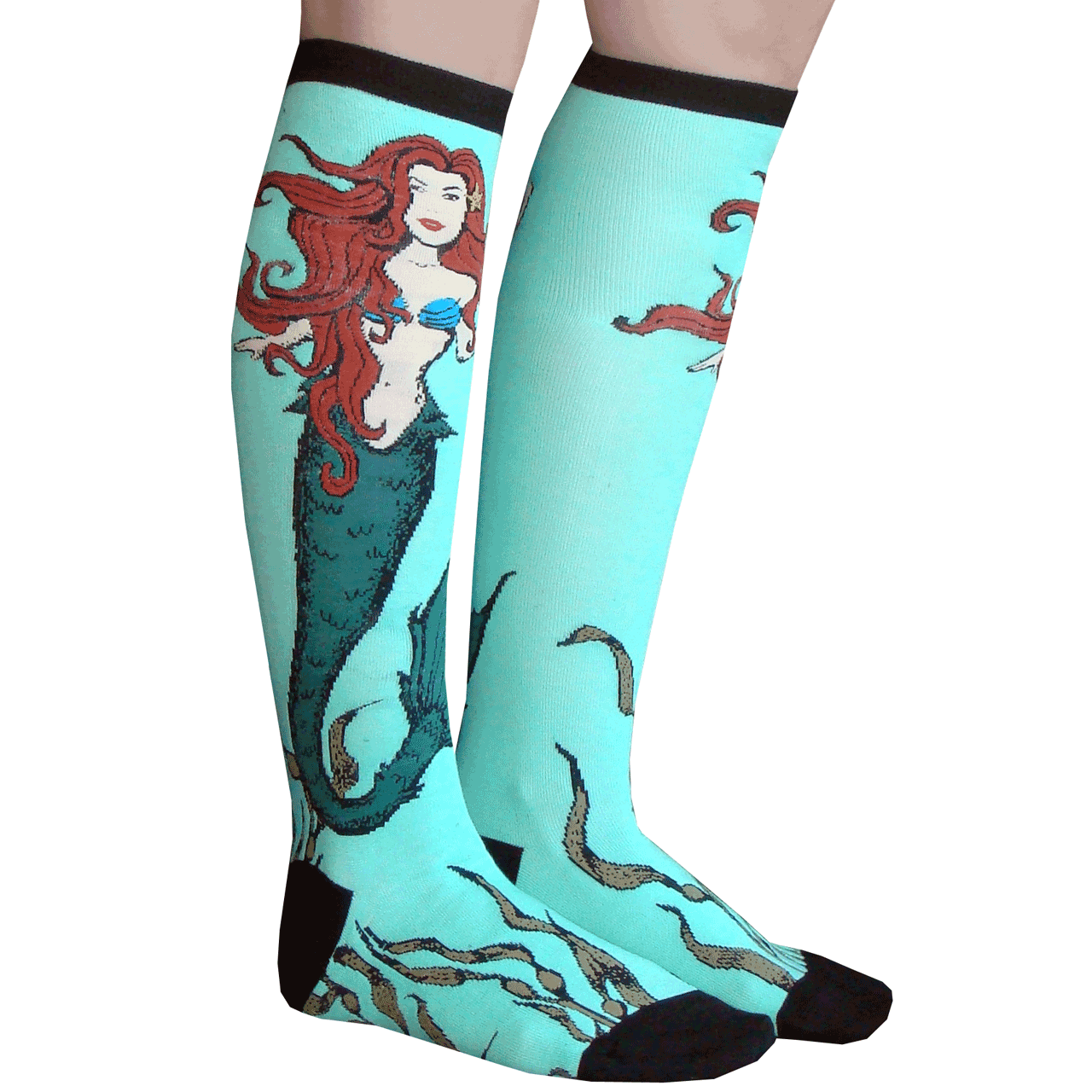 Teal Knee High Socks - Made in USA