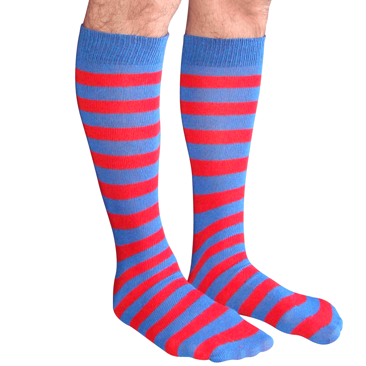 Mens Royal Blue & Red Striped Socks