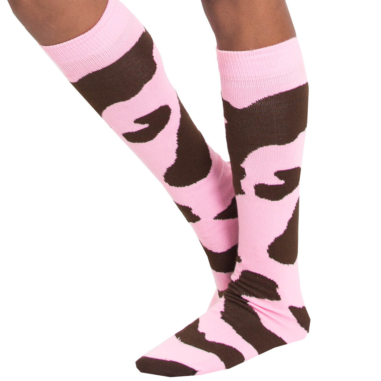 Pink Cow Pattern Socks