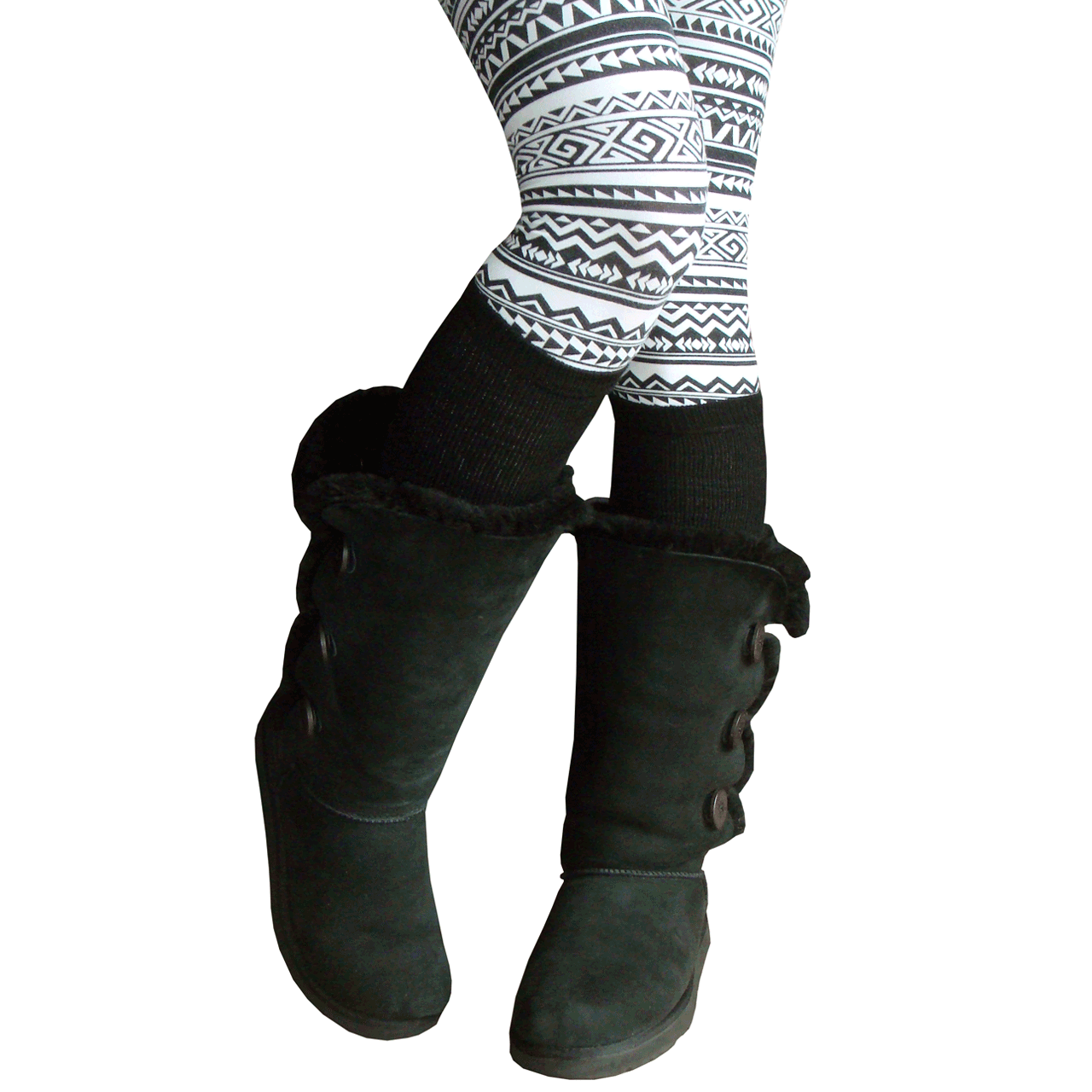 Thick Black Knee High Socks
