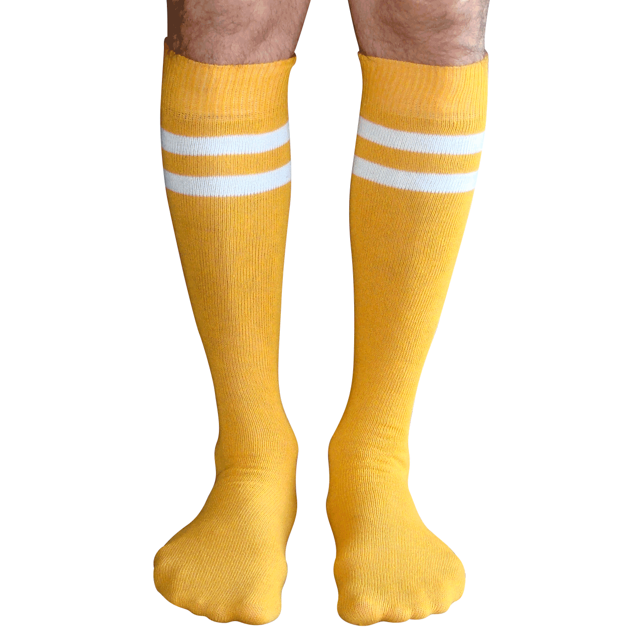 Mens White/Orange Tube Socks