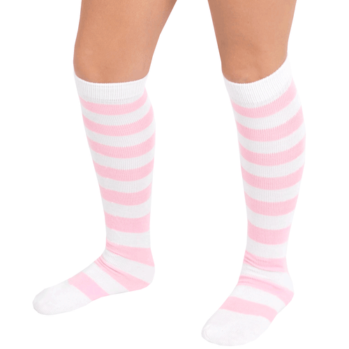 Thin Solid Light Pink Knee Highs