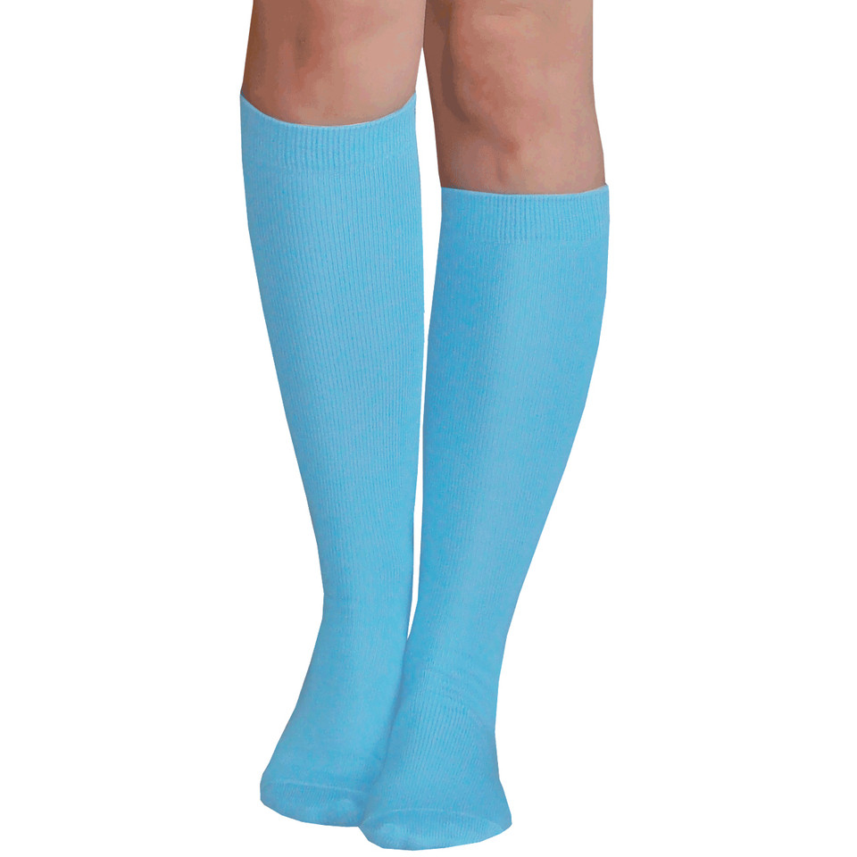 Thin Solid Blue Knee Highs