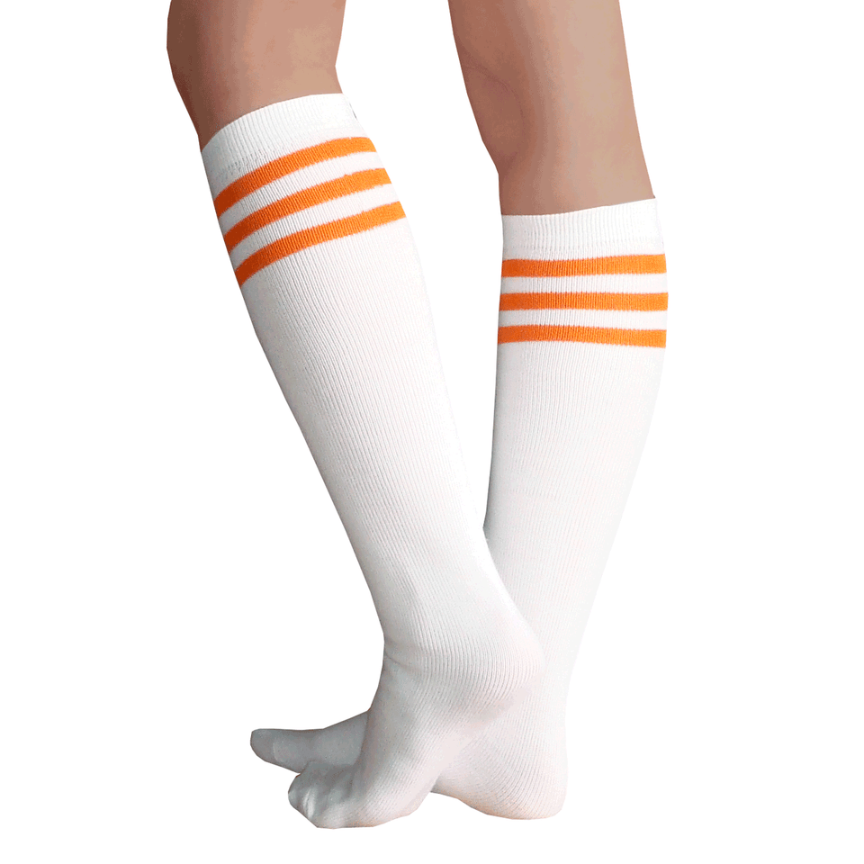 Orange Knee High Socks - Made in USA