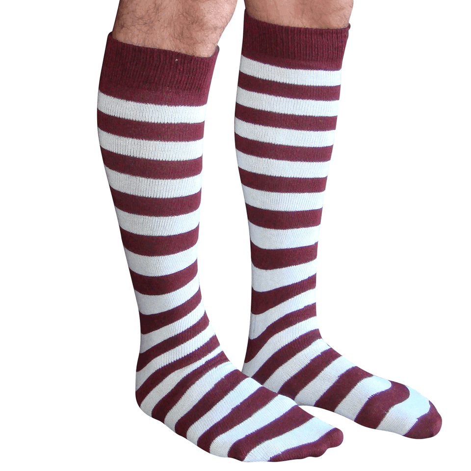 Mens Black & White Striped Socks