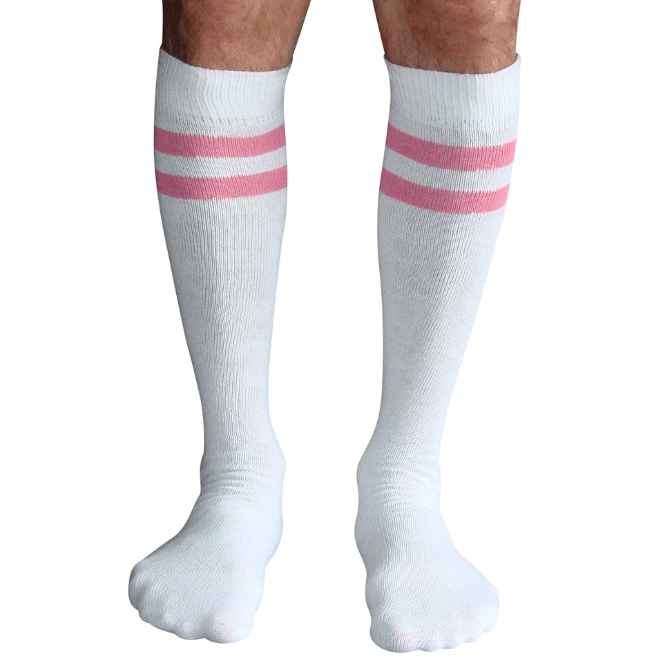 White/Light Pink Tube Socks