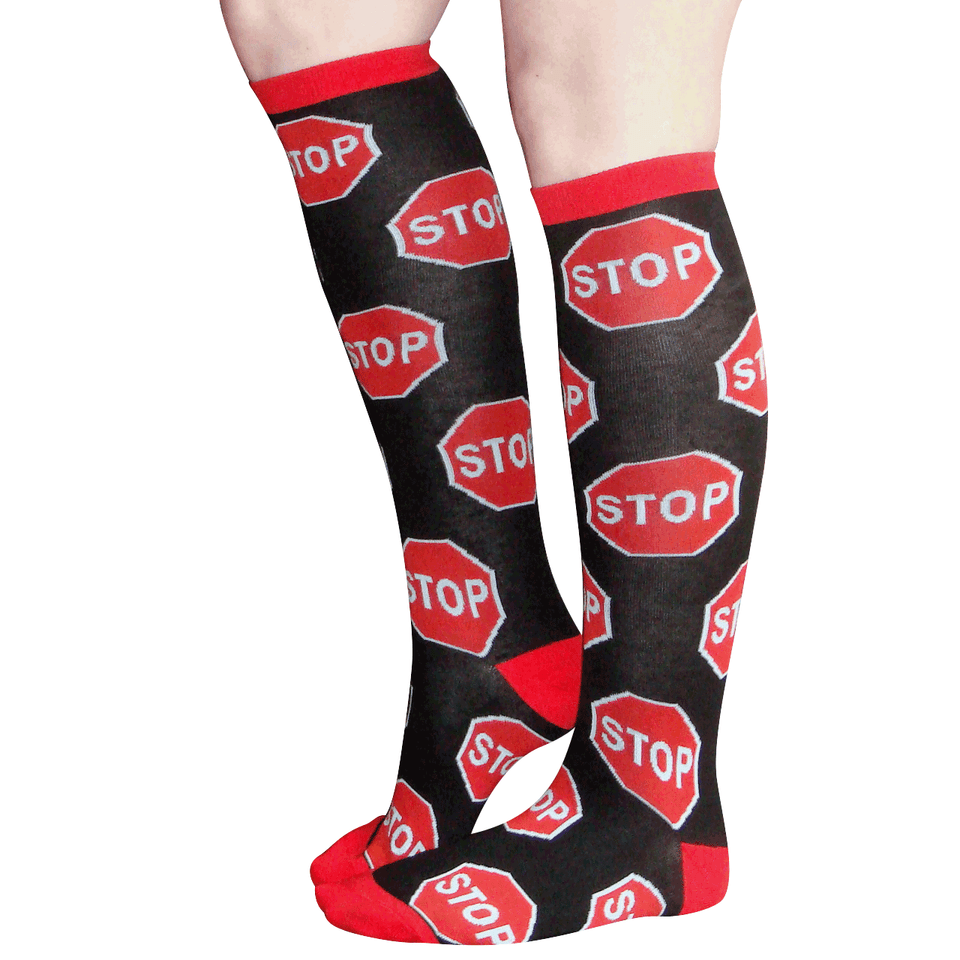 STOP Sign Knee High Socks