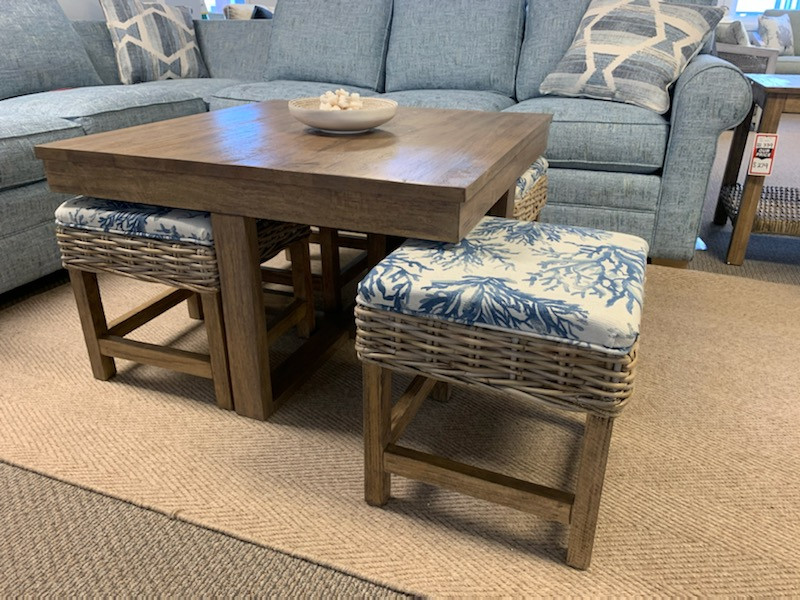 HTC752 Hassock Table w/ Upholstered Ottomans - Manteo Furniture & Appliance