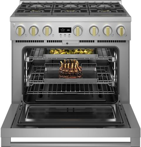 ZGP366NTSS Monogram 36" All Gas Professional Range with 6 Burners ...