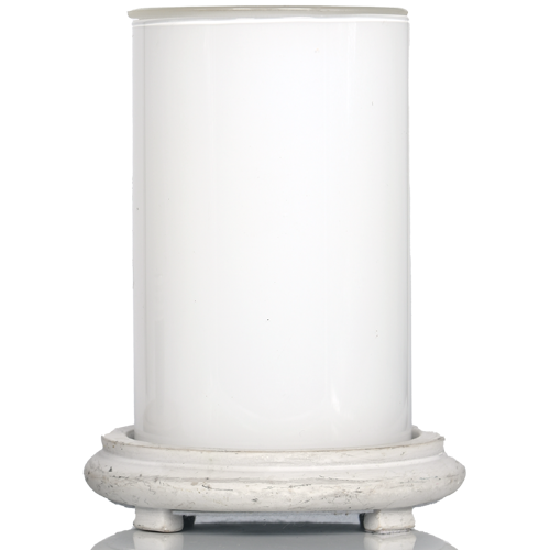 Glossy White Simmering Light with Antique White Base - Pink Zebra Home
