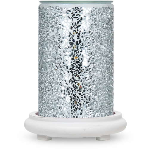 Silver Crackle Simmering Light with Antique White Base - Pink Zebra Home
