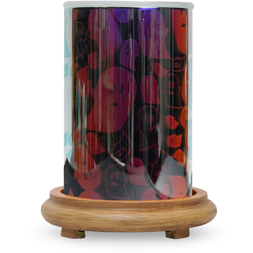 3D Ghost Simmering Light with Wood Grain Base - Pink Zebra Home