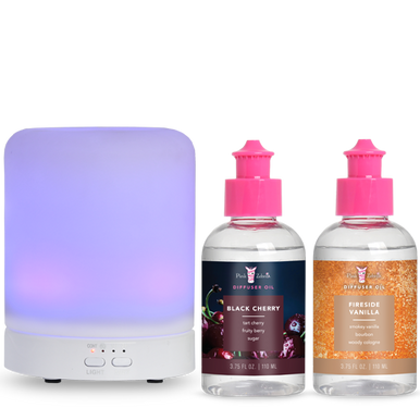 Fireside Charm Mini Ultrasonic Diffuser Bundle - Pink Zebra Home