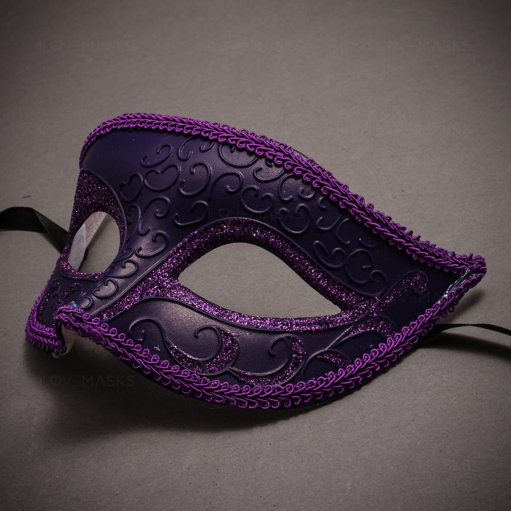 Classic Glitter Venetian Masquerade Mask-Purple