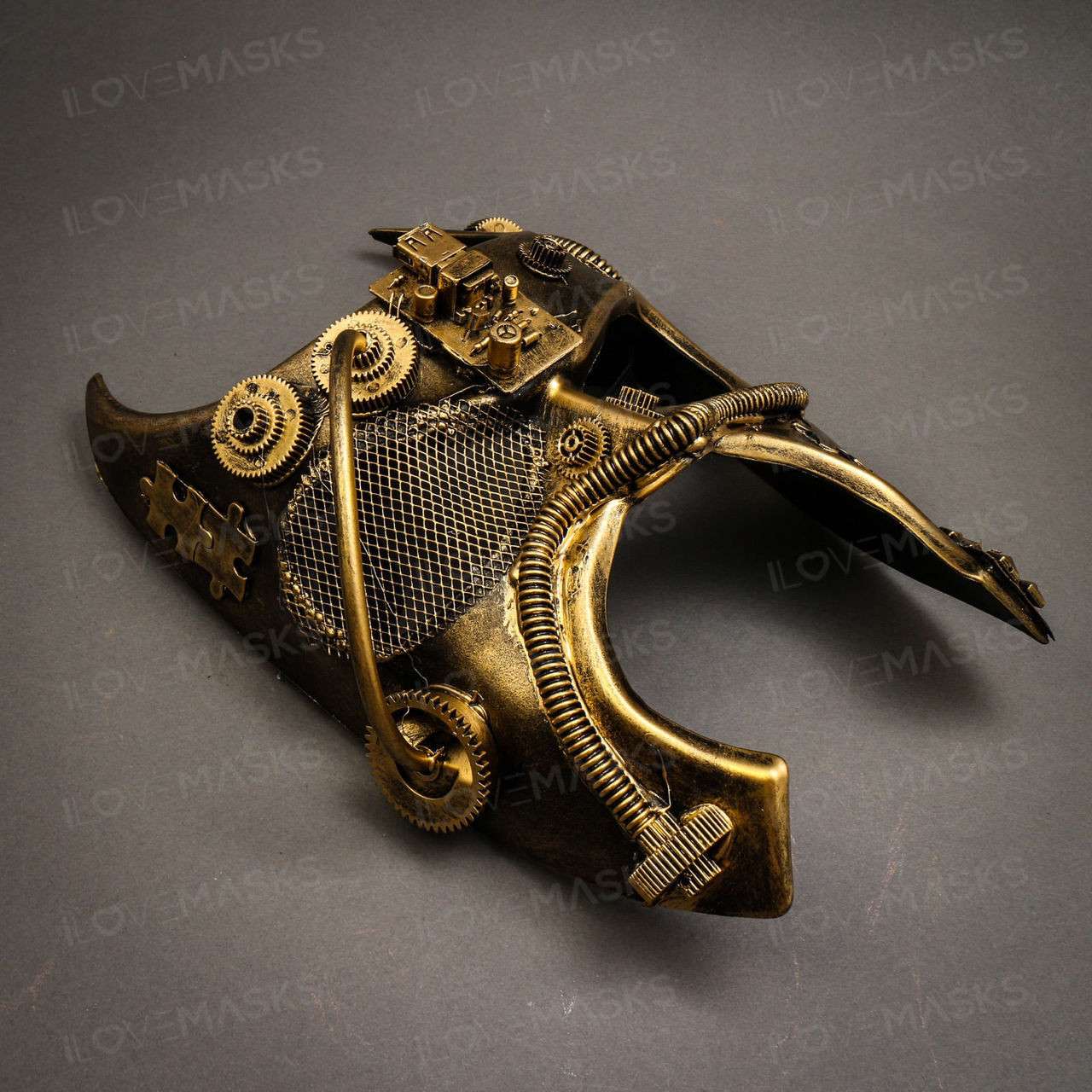 Batman Steampunk Full Face Masquerade Mask - Gold