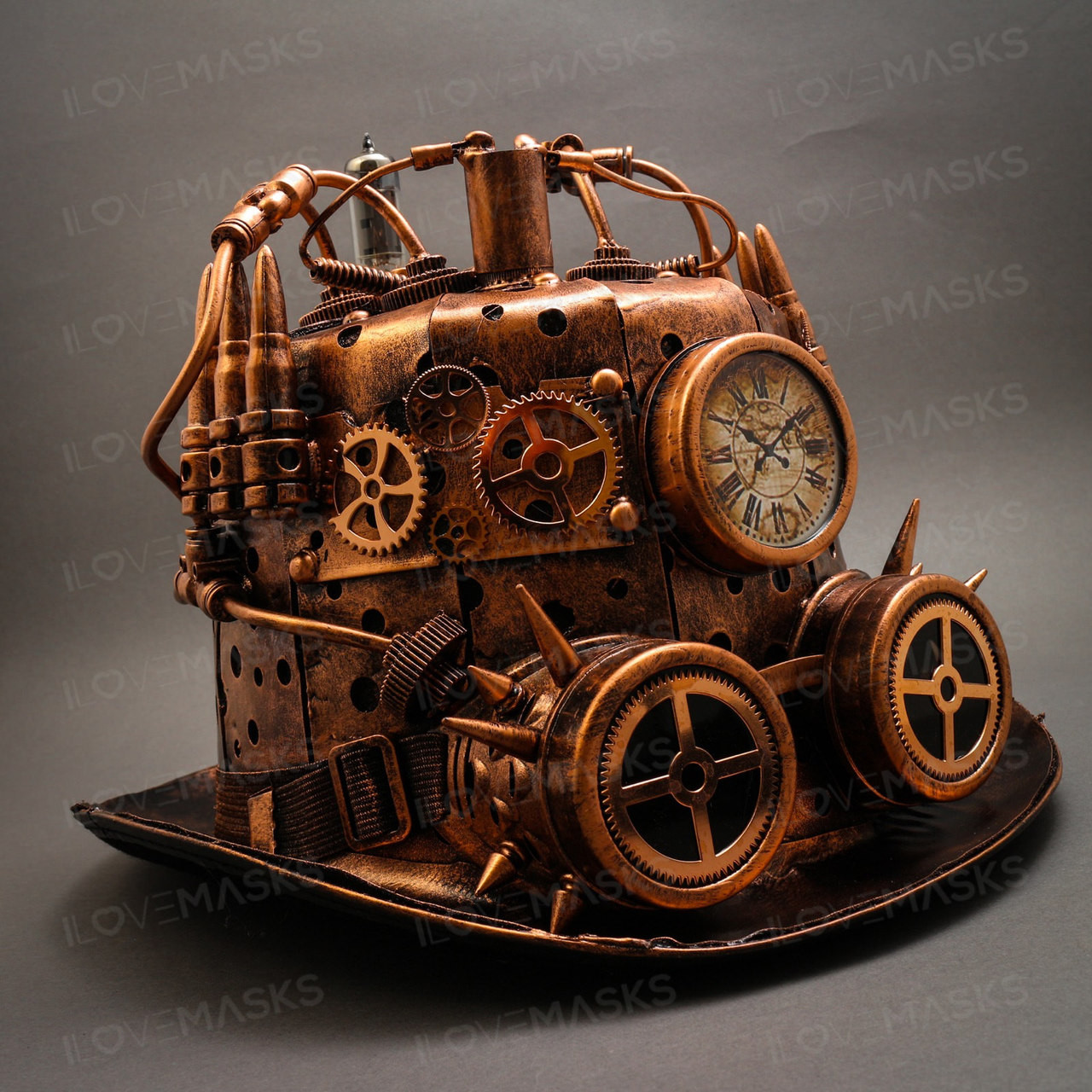 Steampunk Mad Scienist Time Traveler Top Hat - Antique Copper