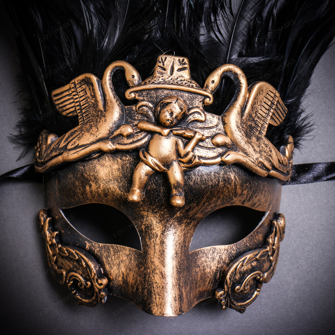 Swan Angel Venetian Feather Masquerade Mask Roman Greek Emperor Costume ...