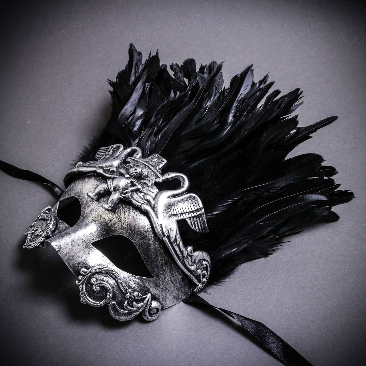 Swan Angel Venetian Feather Masquerade Mask Roman Greek Emperor Costume ...