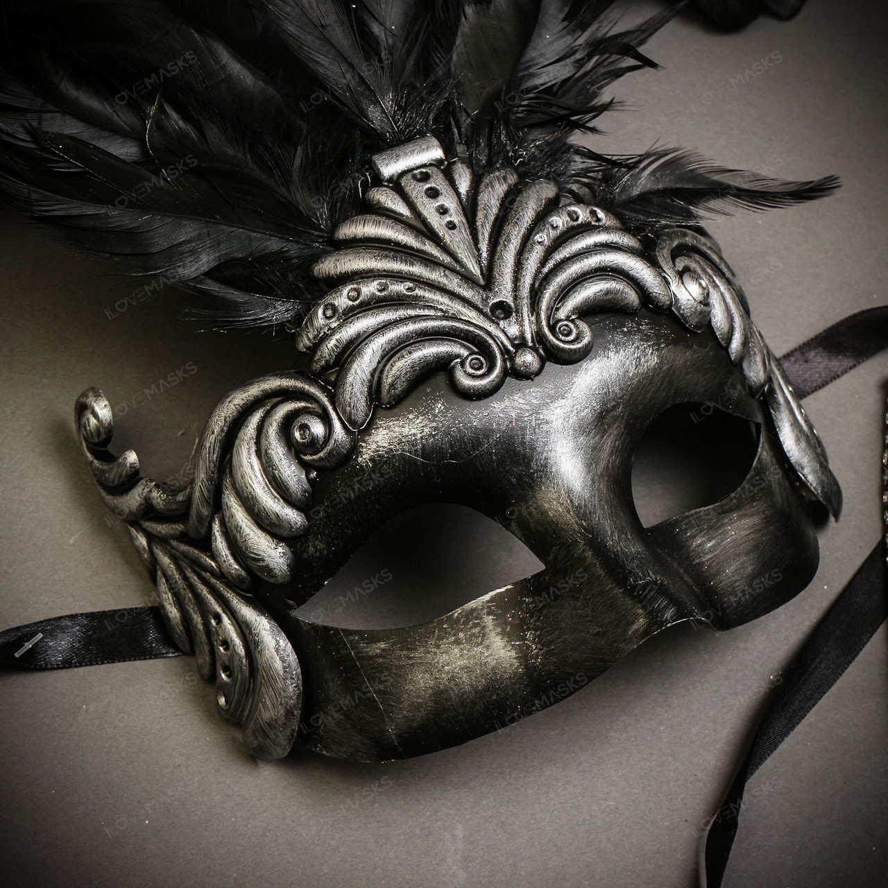 Black Silver Roman Greek Emperor with Tall Feather Men & Silver Black ...