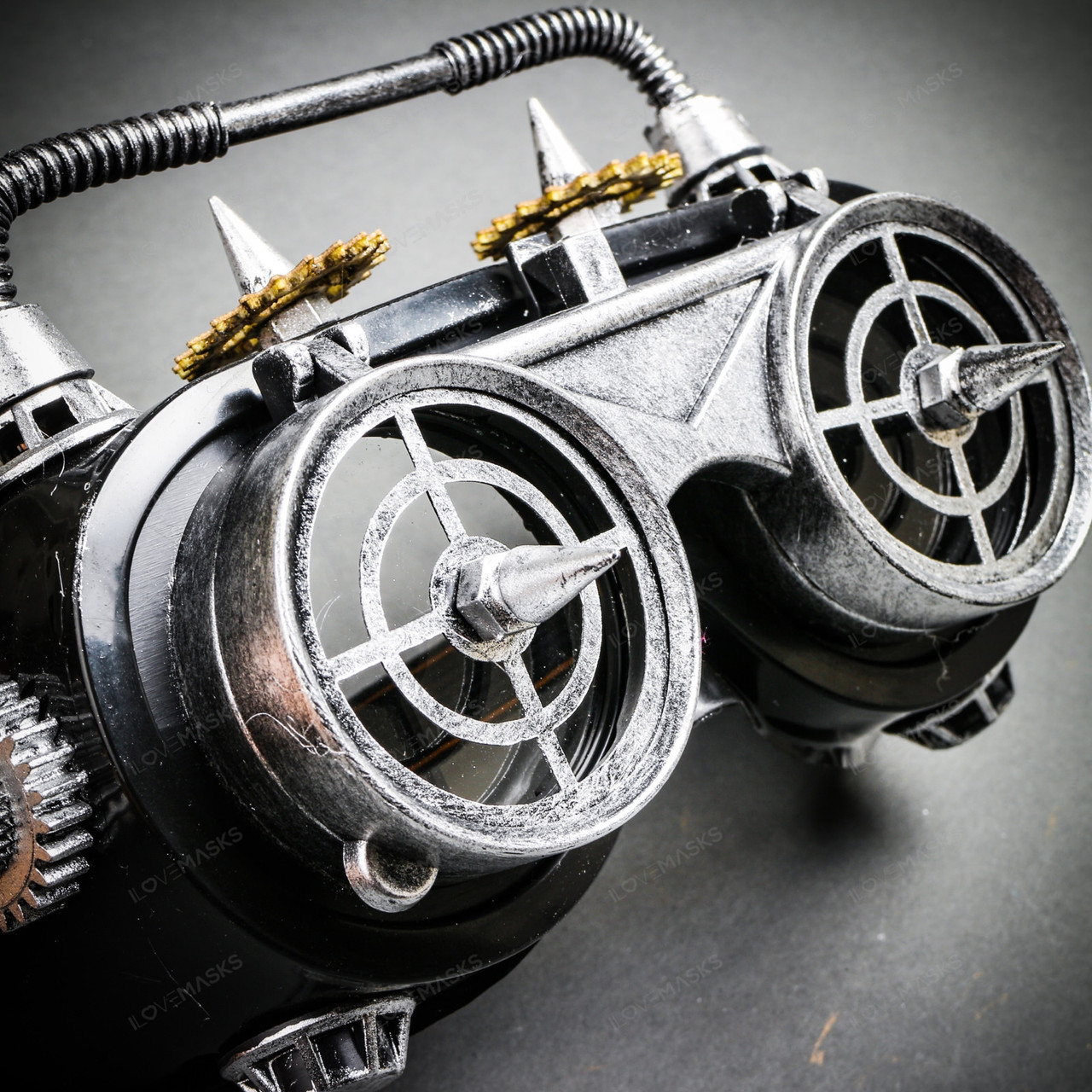 Steampunk Goggles Eye Mask Costume with Spike Gears & Flip Up Glasses ...