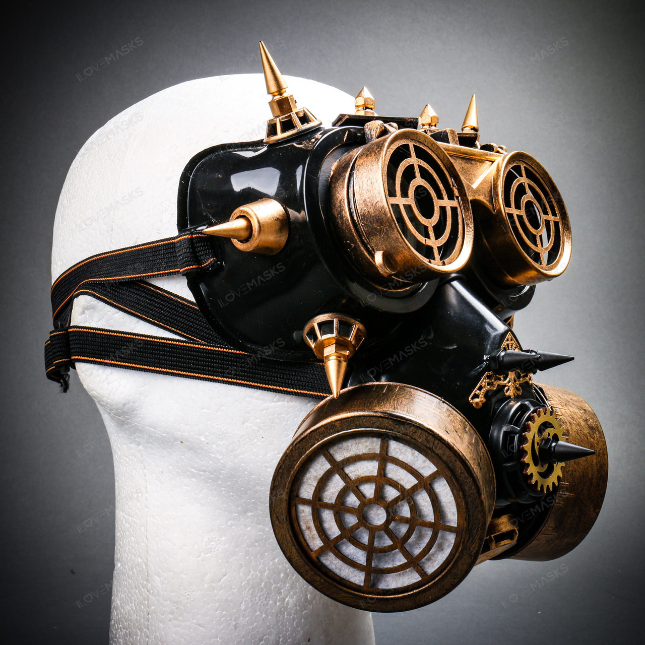 Steampunk Spiked Goggles Glasses and Respirator Gas Mask Costume Set ...