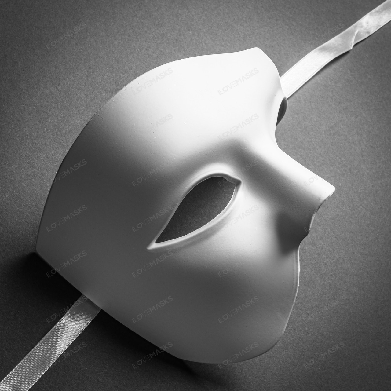 Classic Venetian Phantom of the Opera Half Face Mask - White