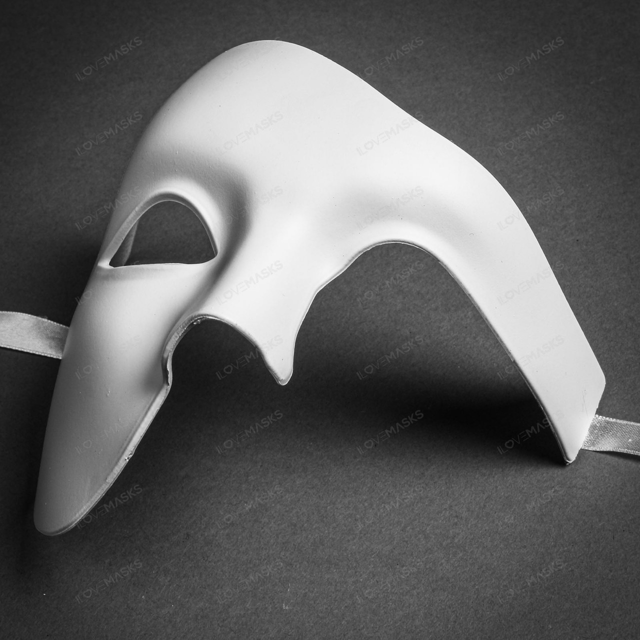 Classic Venetian Phantom of the Opera Half Face Mask - White