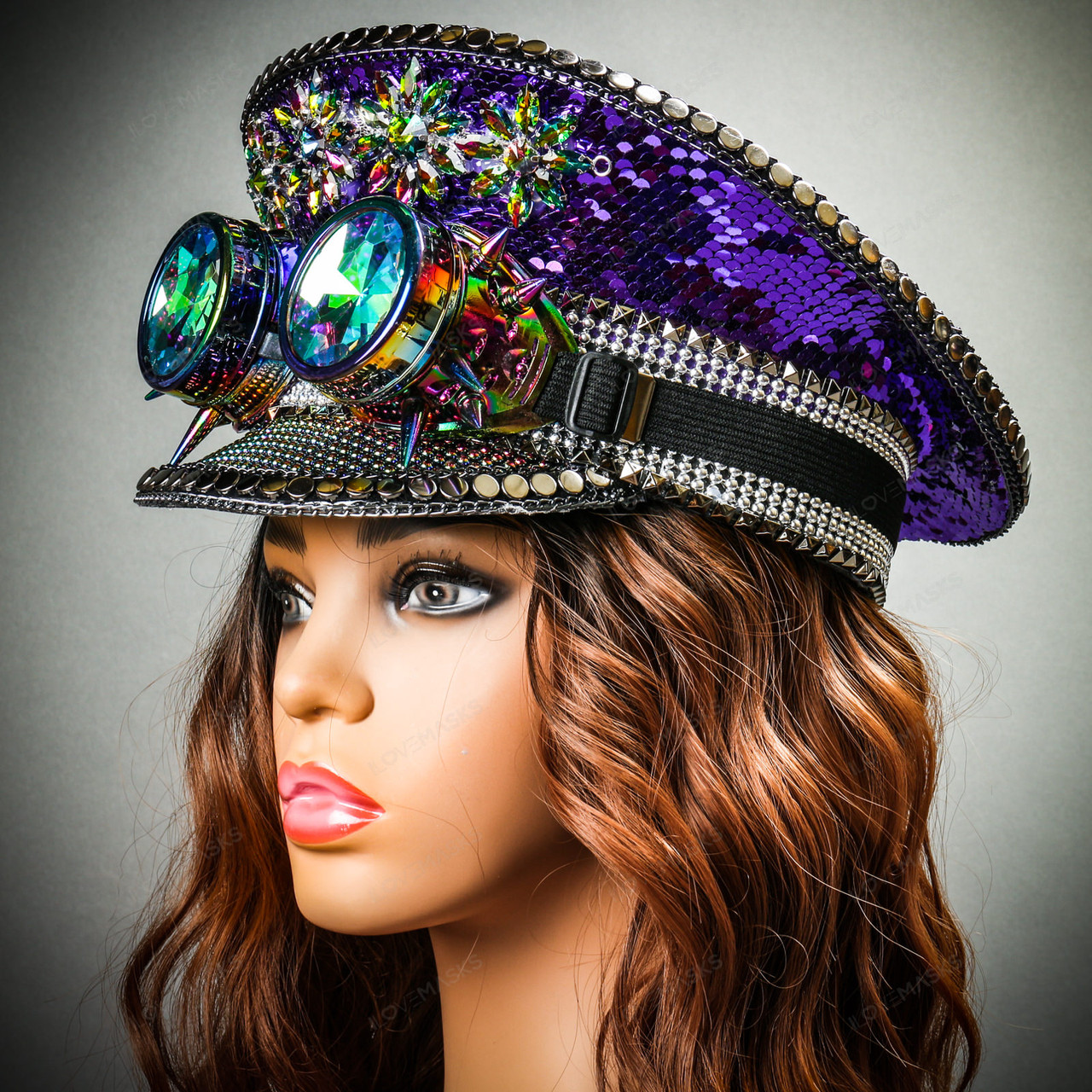 Steampunk Burning Man Festival Party Captain Hat with 3D Rhinestones ...