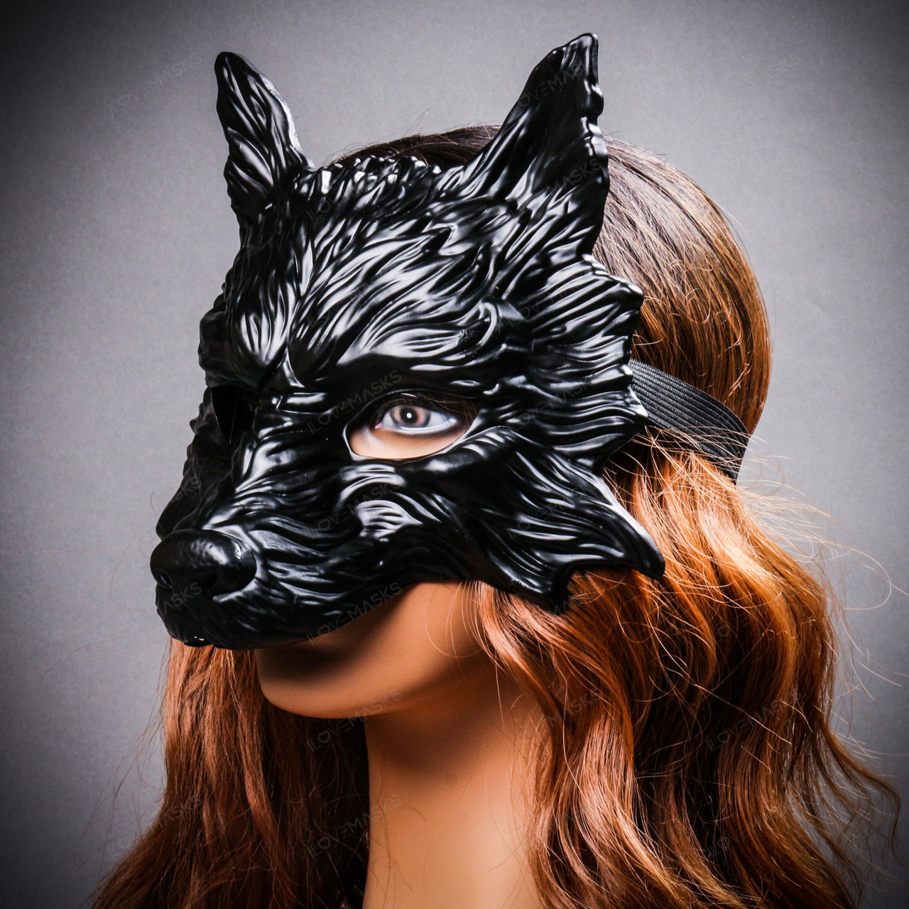 Wild Wolf Animal Full Face Masquerade Mask - Black